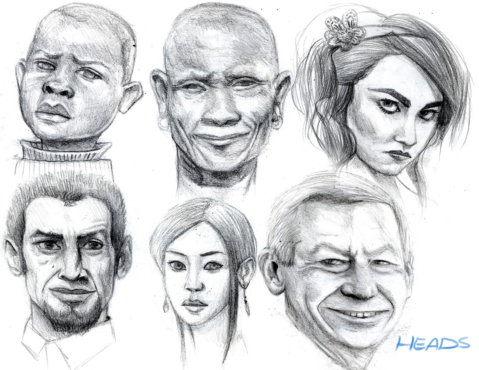 Arash Rod's Art: Heads Drawings