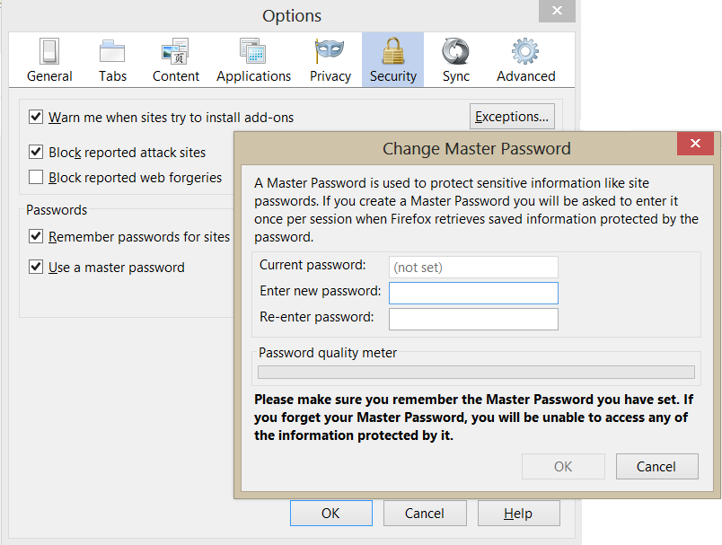 استخدام Master Password لحماية باسوردات الفايرفوكس