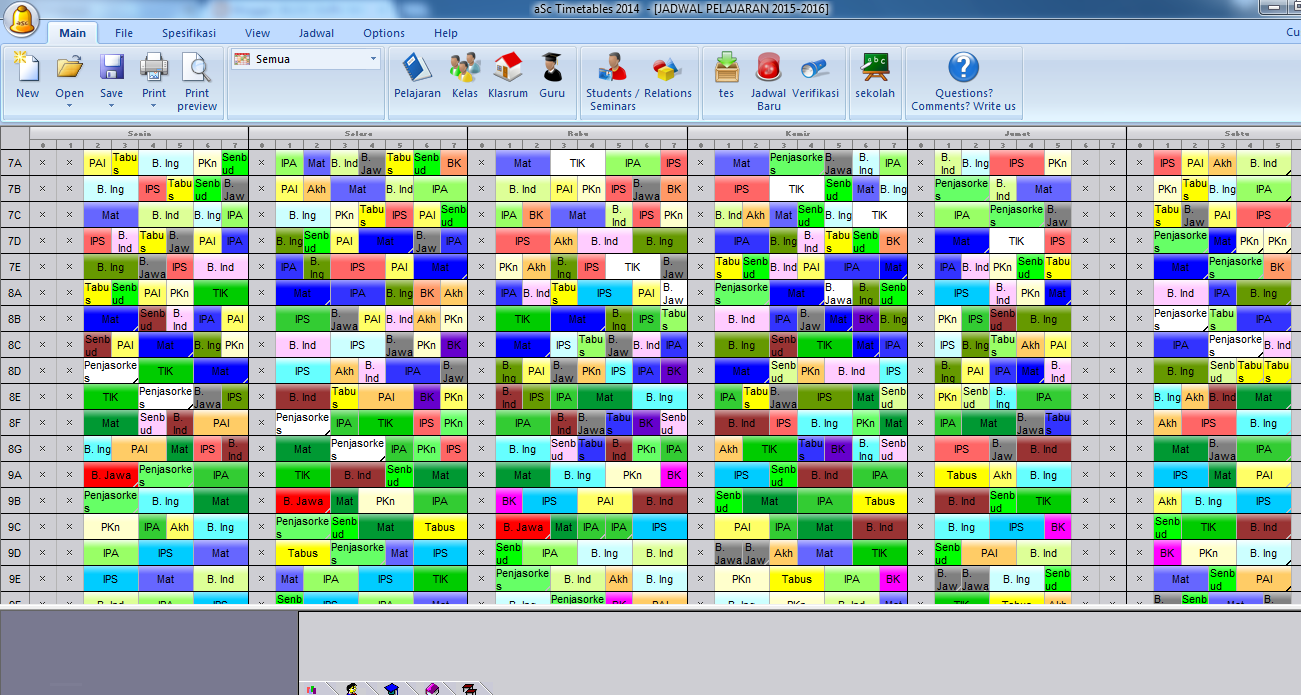 BLOG GURU MATEMATIKA SMP: software ASc Timetables (penyusun jadwal ...