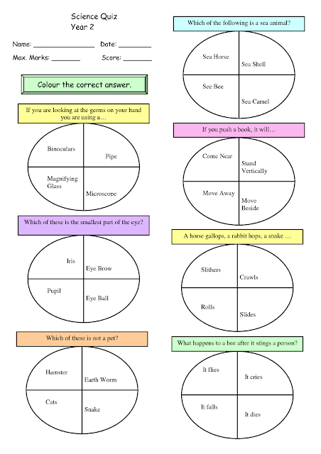 We Love Science: Science Quiz for Year 2