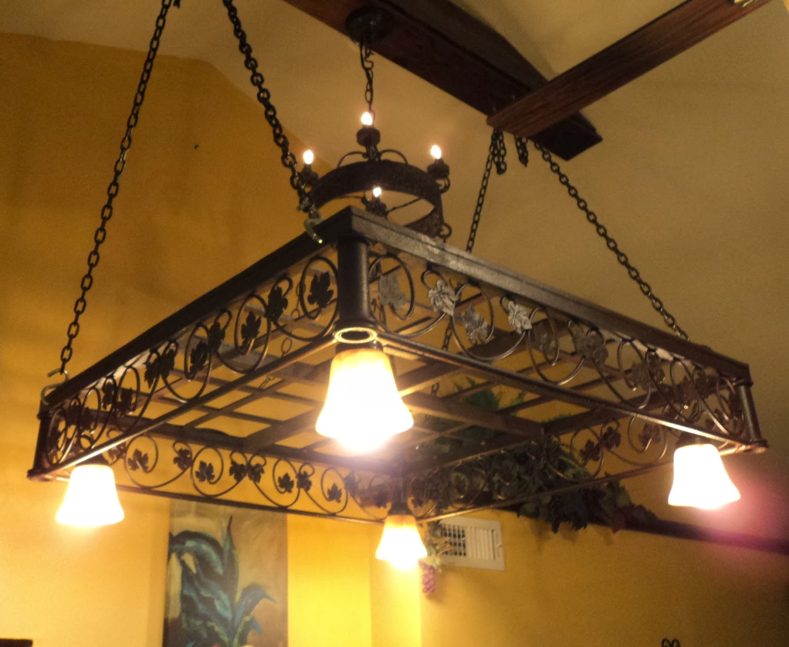 Hanging Pots and Pans Rack with Lighting from Junk | Redo It Yourself ...