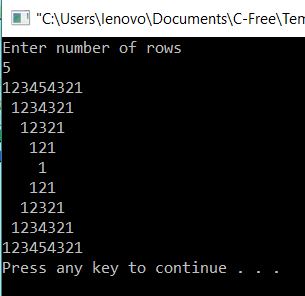 All C Programs: Number Pyramid Programs in C