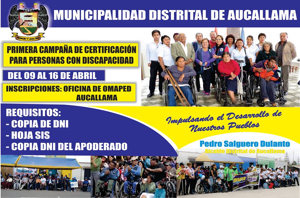 C.I.H.P.: MUNICIPALIDAD DISTRITAL DE AUCALLAMA REALIZA PRIMERA CAMPAÑA