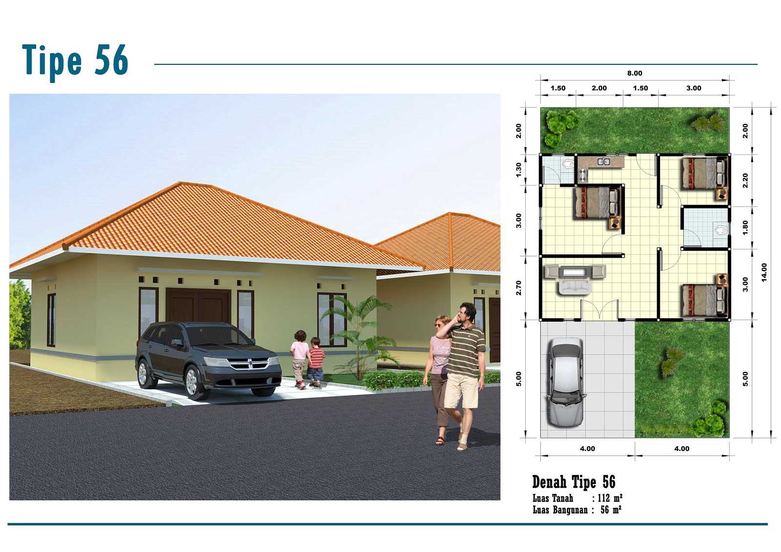 Desain Arsitektur Perumahan Tipe 36, 45 & 56 di Bekasi ~ Renov-Smart ...