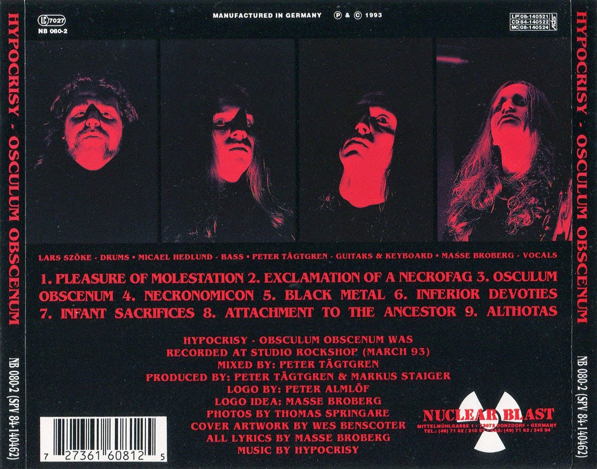 underground_blasphemies: Hypocrisy "Osculum Obscenum"(1993)