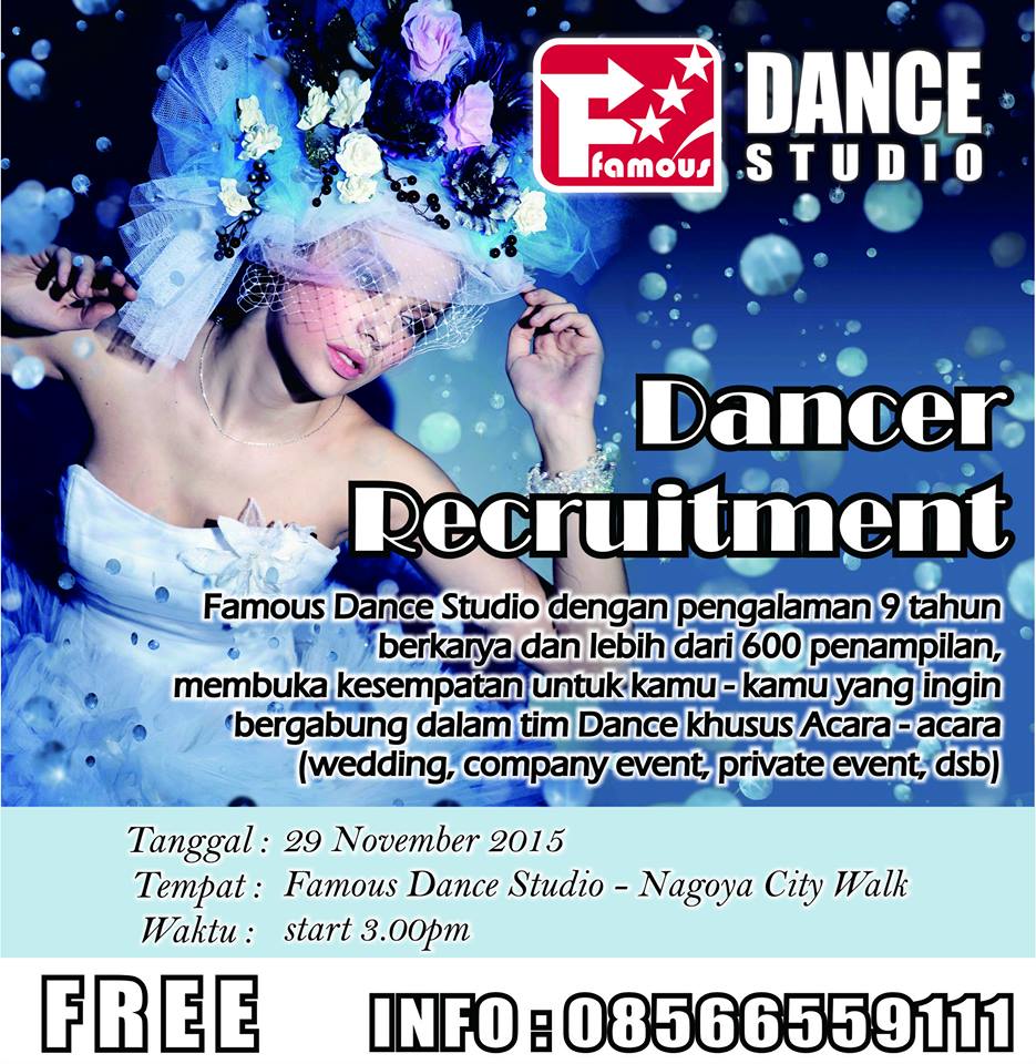 Famous Dance Studio Dancer Recruitment - Arreza MP