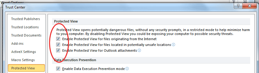PCS TechDept: Protected View in Microsoft Office 2010