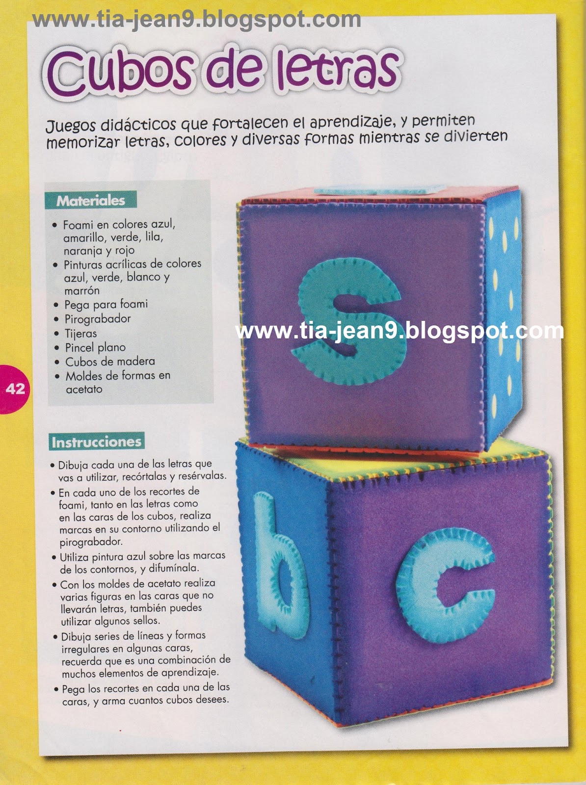 cubos de letras paso a paso