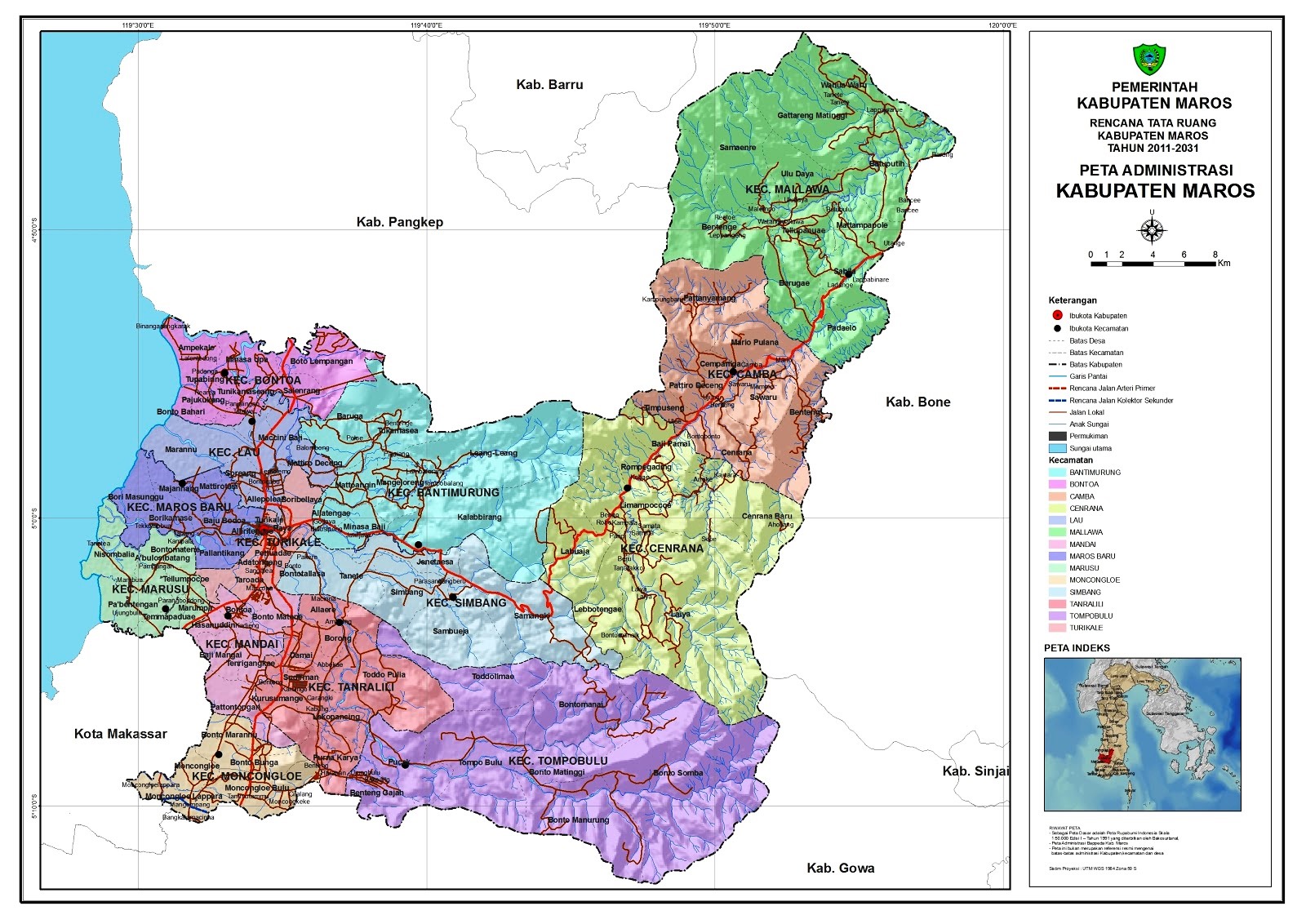 Peta Kota: Peta Kabupaten Maros