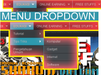 Cara Memasang Label Multi Menu Drop Down - Medal Madangan