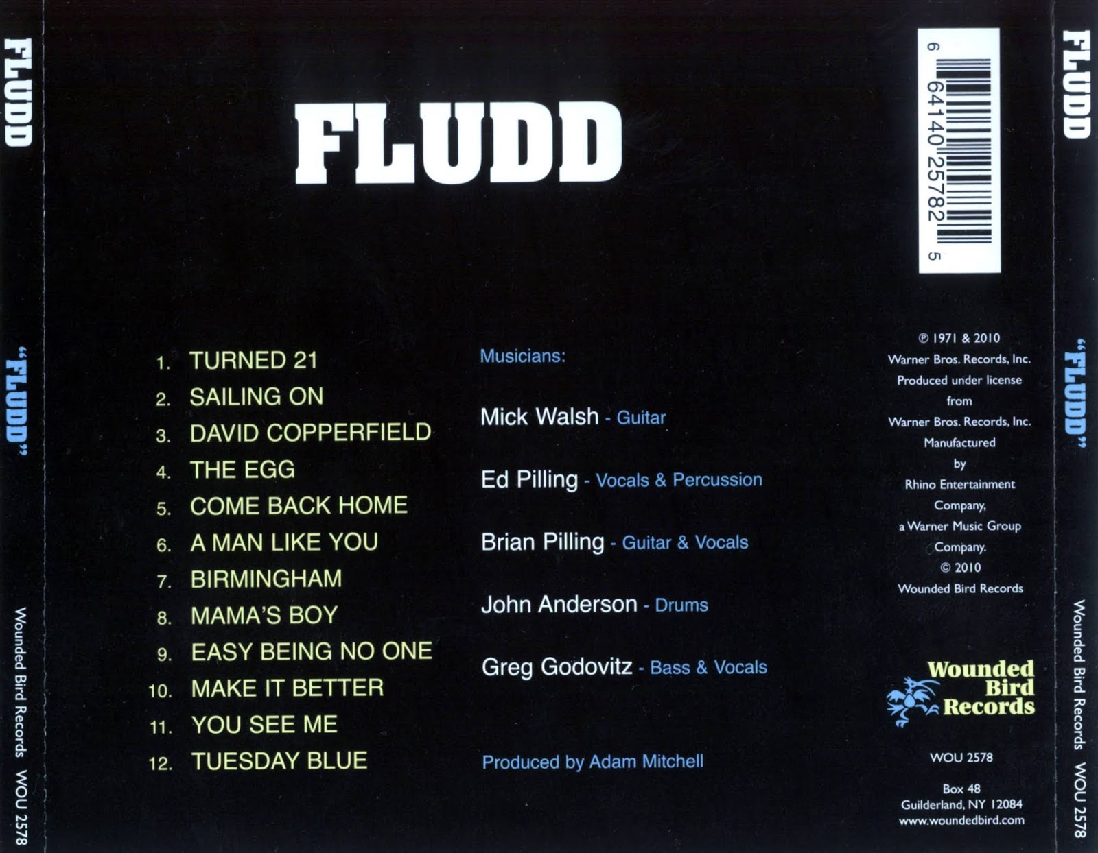 Pop On The Run: Pop Rock; Fludd - Fludd 1971 (2010 Wounded Bird Records)