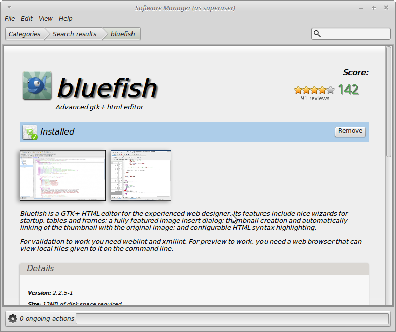 Installasi Text Editor Bluefish di Linux - Dewi Novianti