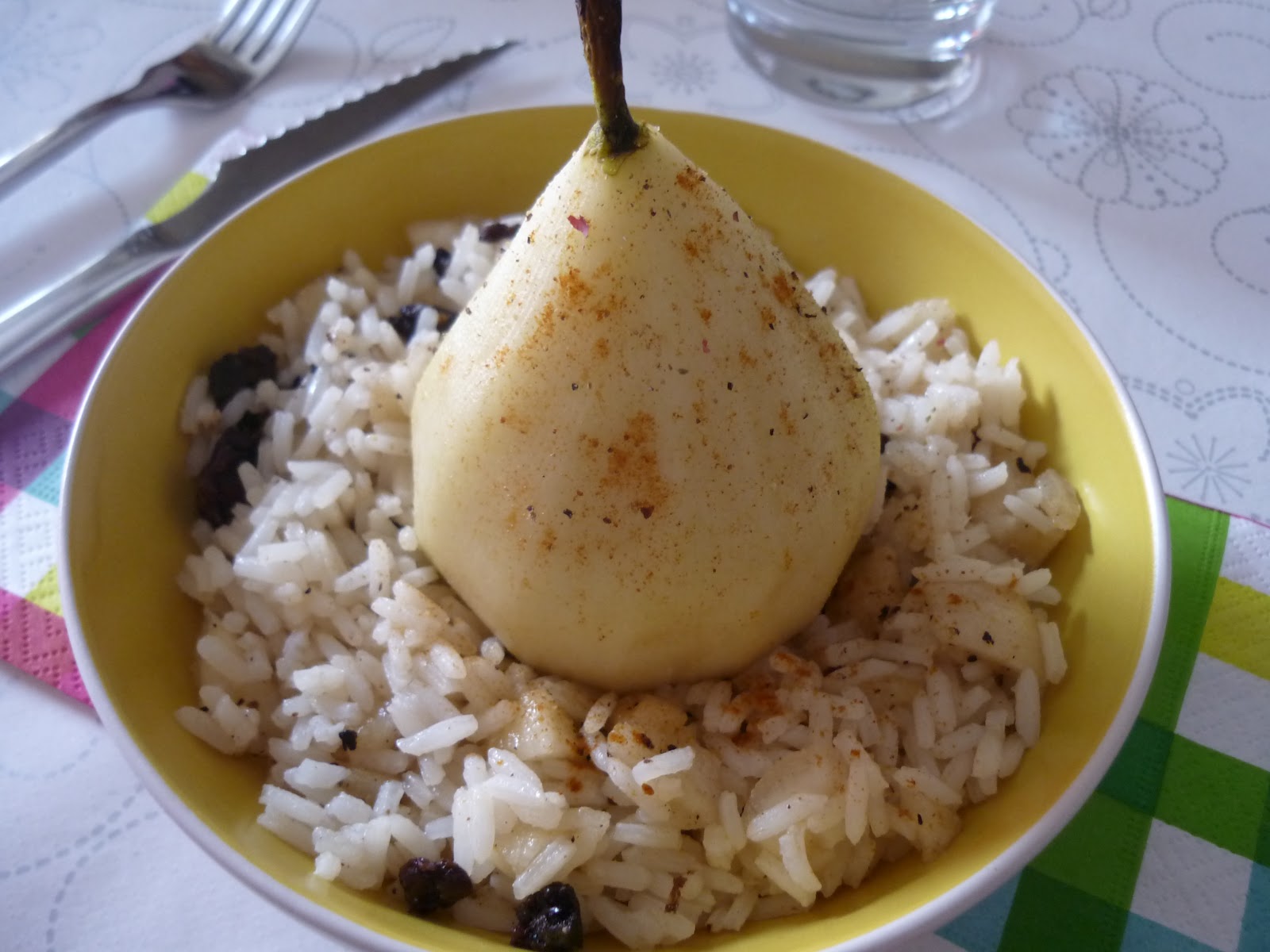 La Chef A: Peras rellenas con arroz y morcilla