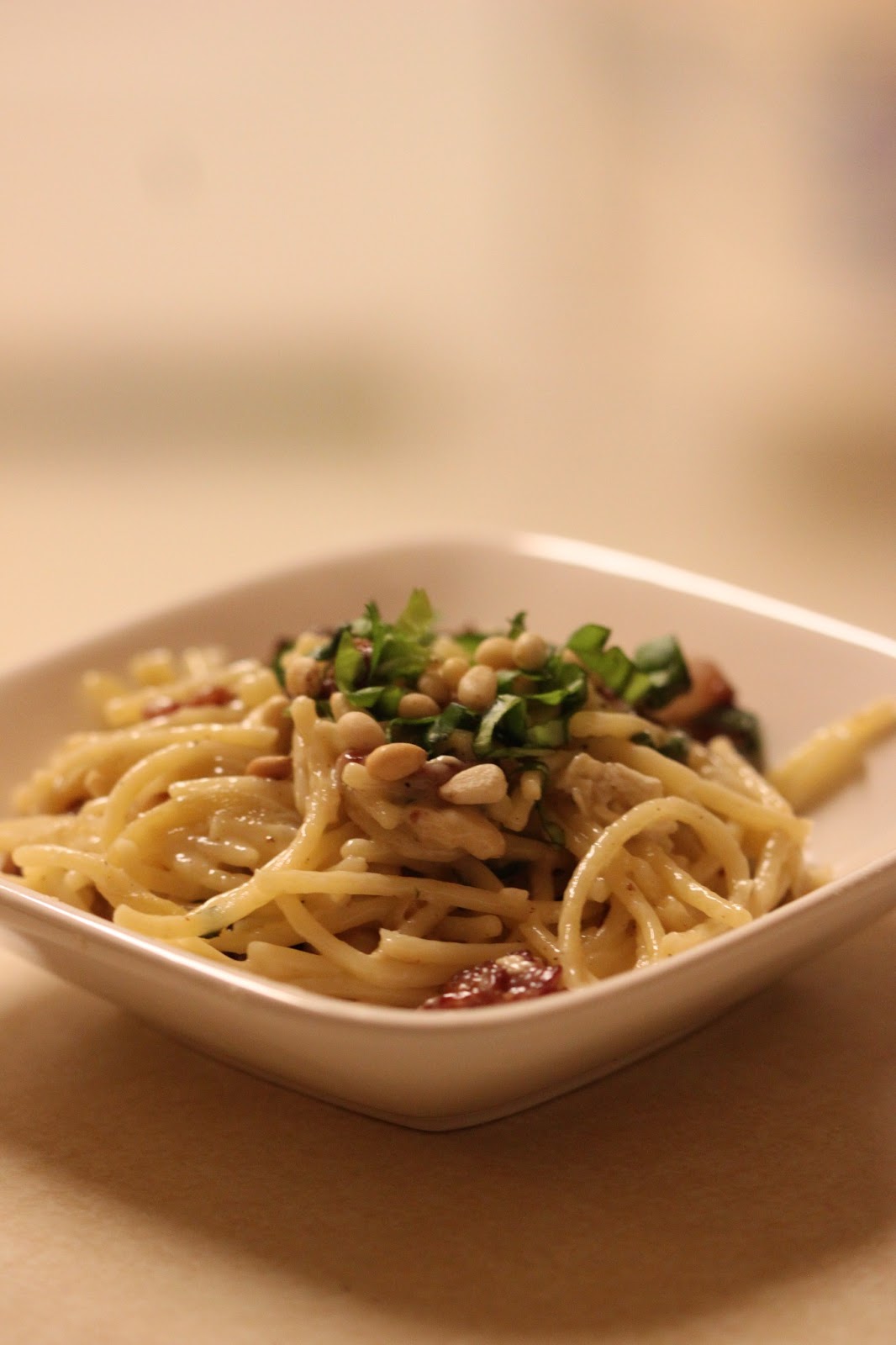 Brie, Bacon and Basil Pasta