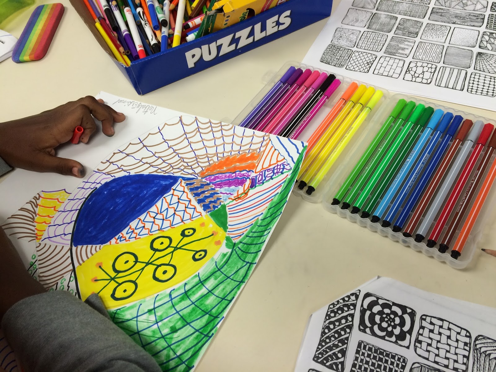 The Helpful Art Teacher: Origami Paper Crane on Decorated Paper