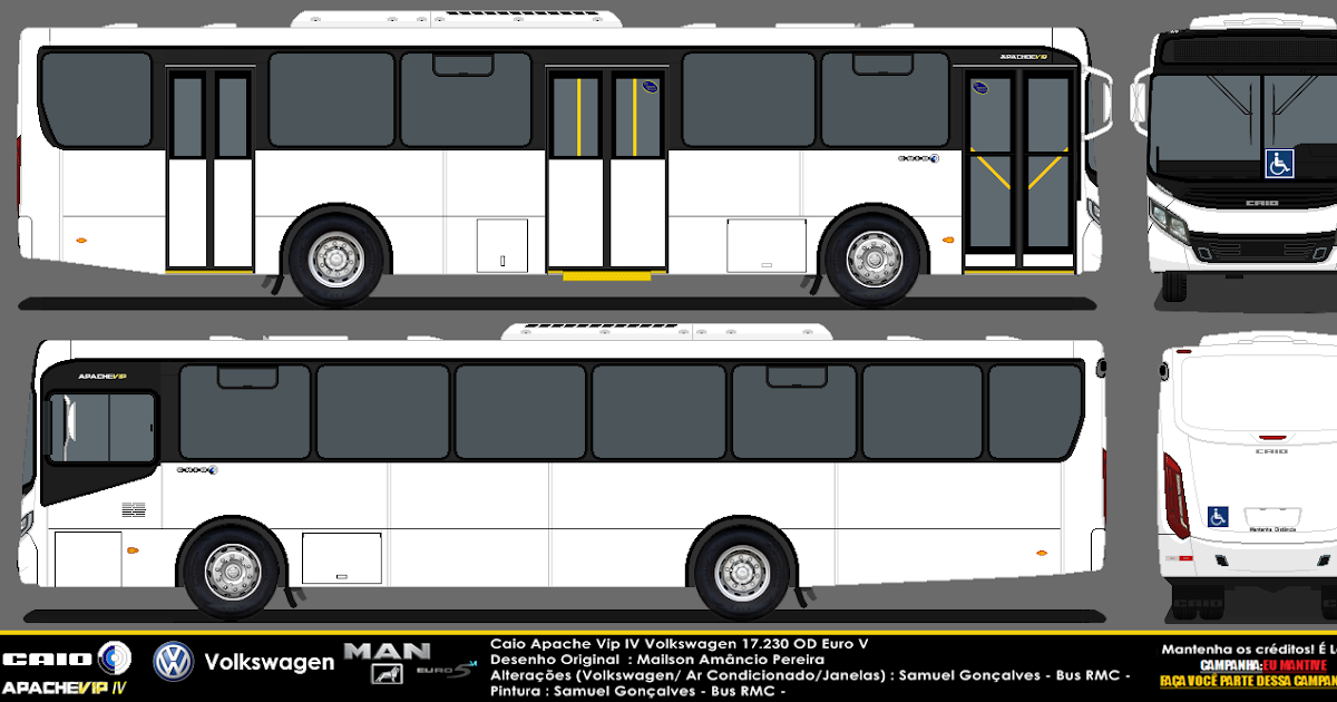 Central Bus: Caio Apache Vip IV 2016 Mercedes-Benz OF-1721 Blue Tec 5 ...