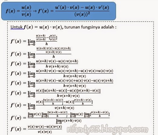SIFAT-SIFAT TURUNAN / DIFERENSIAL DAN PEMBUKTIANNYA ~ Rifandy Blog