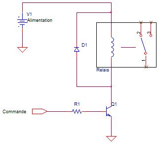 schema de commande relais à base de transistor bipolaire ~ schema ...