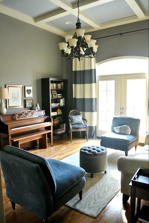 design dump: before + after: e-design library/music room