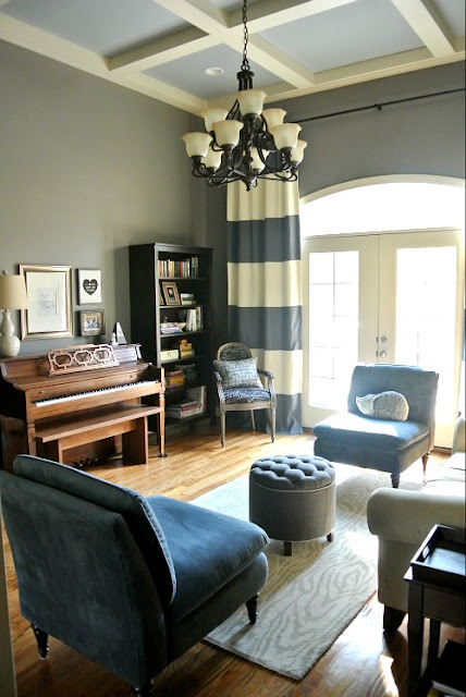 design dump: before + after: e-design library/music room