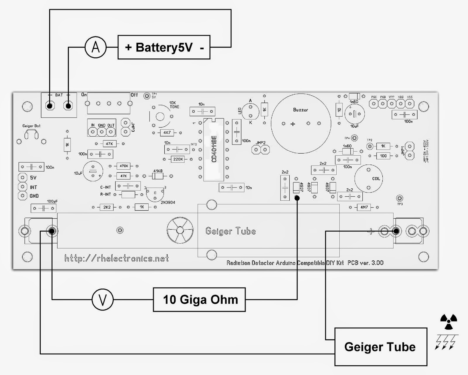 Diy Electronics Arduino Radiation Detector Kit Ver 3 00 With Philips