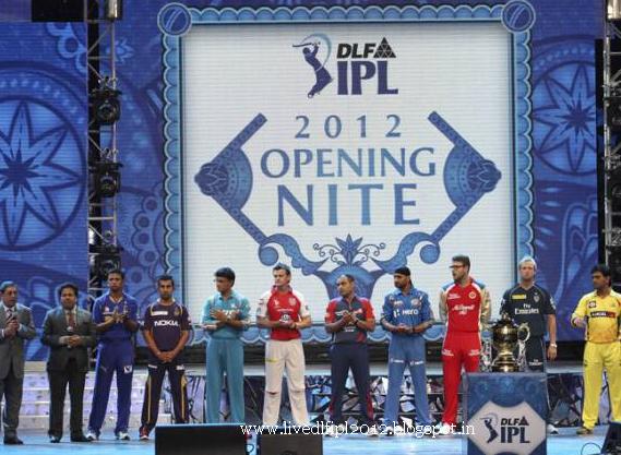 Live DLF ipl 2012 in India: 2012 IPL Match Live Cricket Score