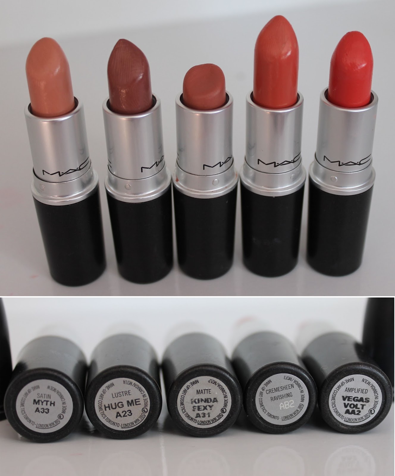 All My Looks: Cores famosas dos Batons da MAC - swatches e amostras nos ...