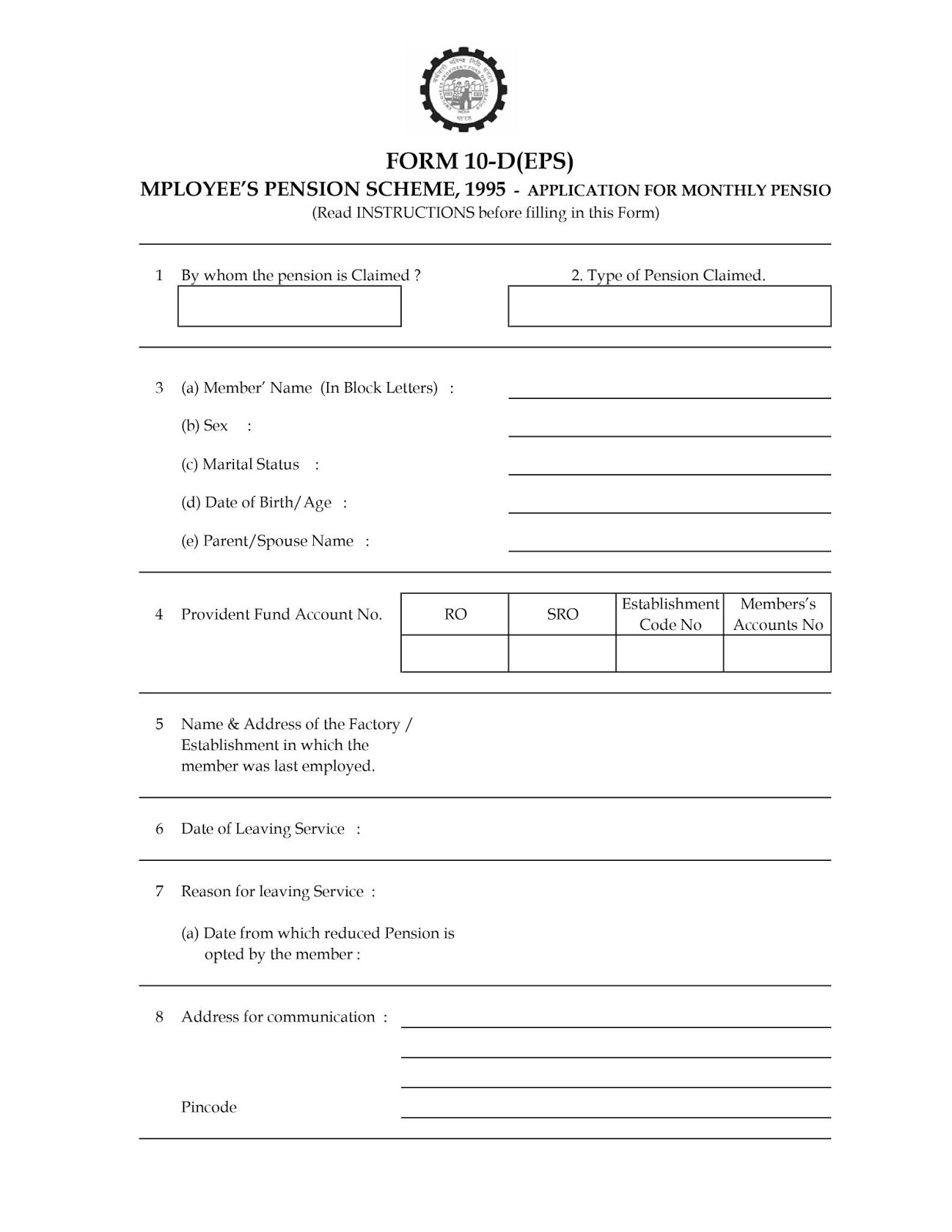 EPF FORM 10-D ( EPS )