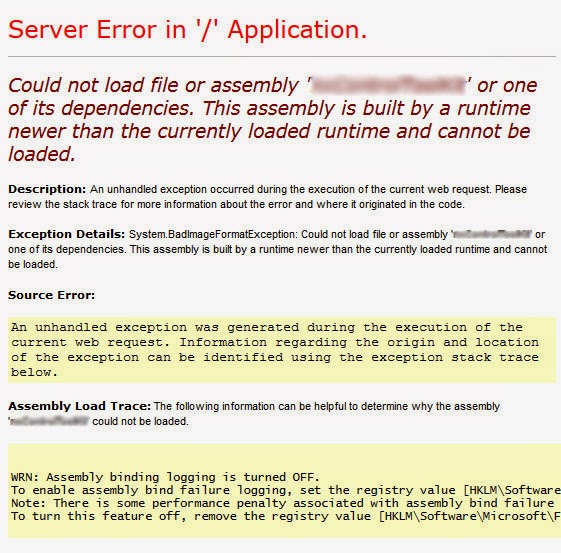 Could Not Load File Or Assembly Some Dll Name Or One Of Its