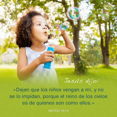 Postal bíblico de Mateo 19:14. | Postales Cristianos
