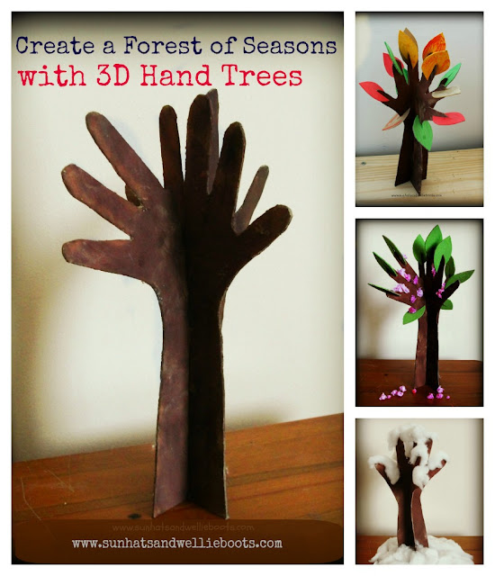 Sun Hats & Wellie Boots: 3D Hand Trees - Exploring the 4 Seasons
