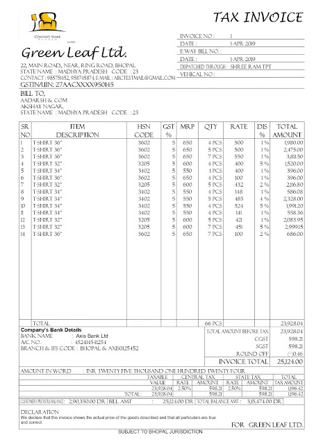 All Tally Invoice Format Sample's, Call Us (Whats App No.): 9407808553 ...