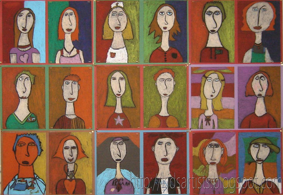 Kids Artists: Self portrait like Modigliani
