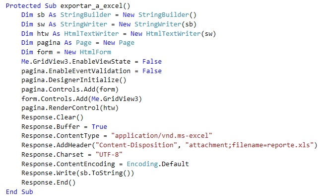 Exportar GridView a Excel, Word y PDF Exportar GridView a Excel, Word y PDF
