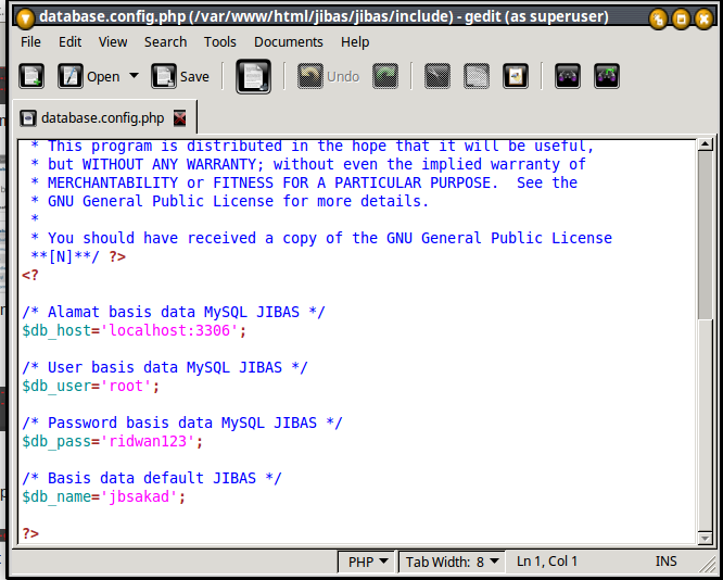 Instal JIBAS di Localhost Linuxmint 17.3