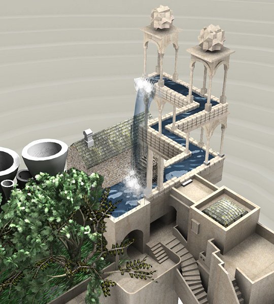 Impossible world site blog: Rendered Escher's Waterfall