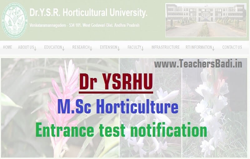 Dr YSRHU M.Sc Horticulture Entrance test 2019 (Dr YSR Horticultural ...