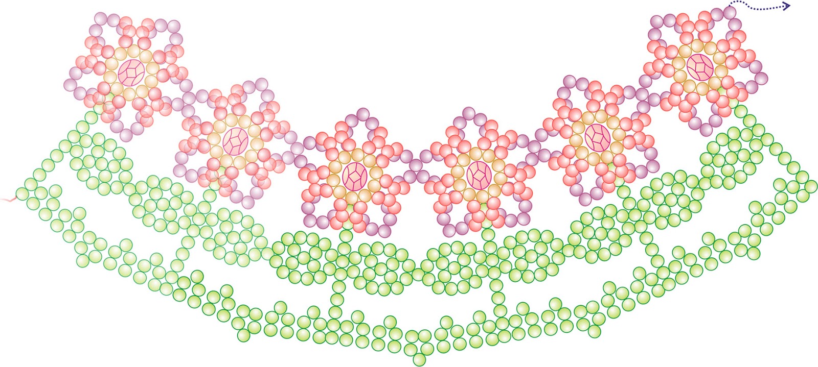 Bead Patterns and Ideas : Flowers in the Grass Necklace Pattern