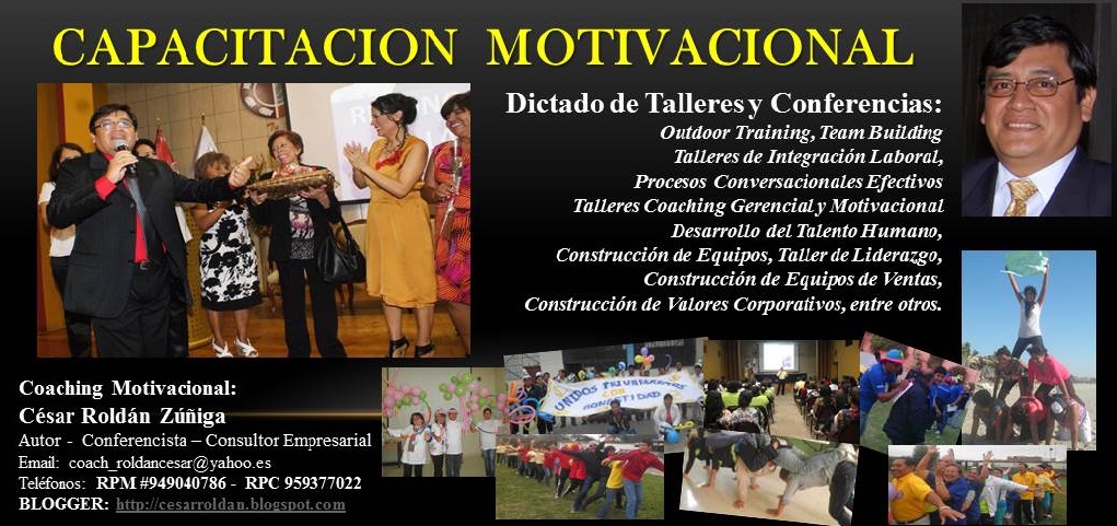 CONFERENCISTA MOTIVACIONAL: AFICHE DEL COACH CESAR ROLDAN
