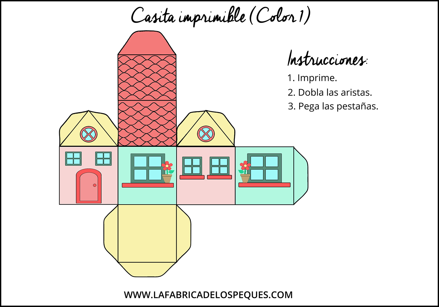 Manualidades infantiles: Casas imprimibles - La fábrica de los peques