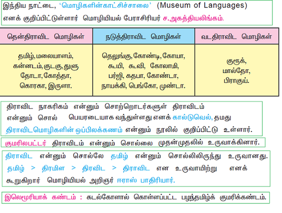 Tnpsc Tamil Notes: திராவிட மொழிகள்