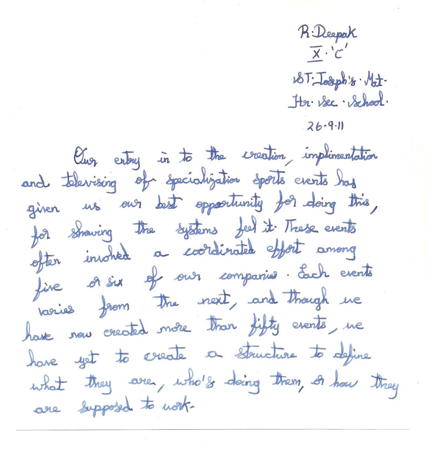 Fluent Handwriting: Handwriting Samples