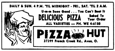 Brady's Bunch of Lorain County Nostalgia: Avon Pizza Hut Ad – Feb. 3, 1963