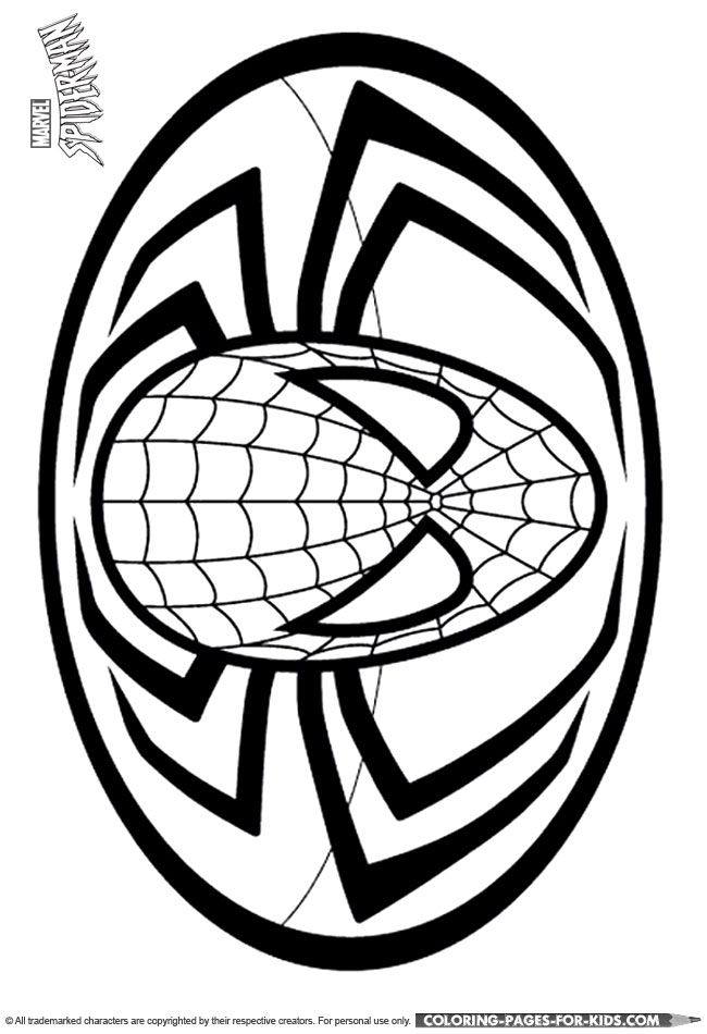 Kids Page: - Spider Man Logo Colouring Coloring Pages