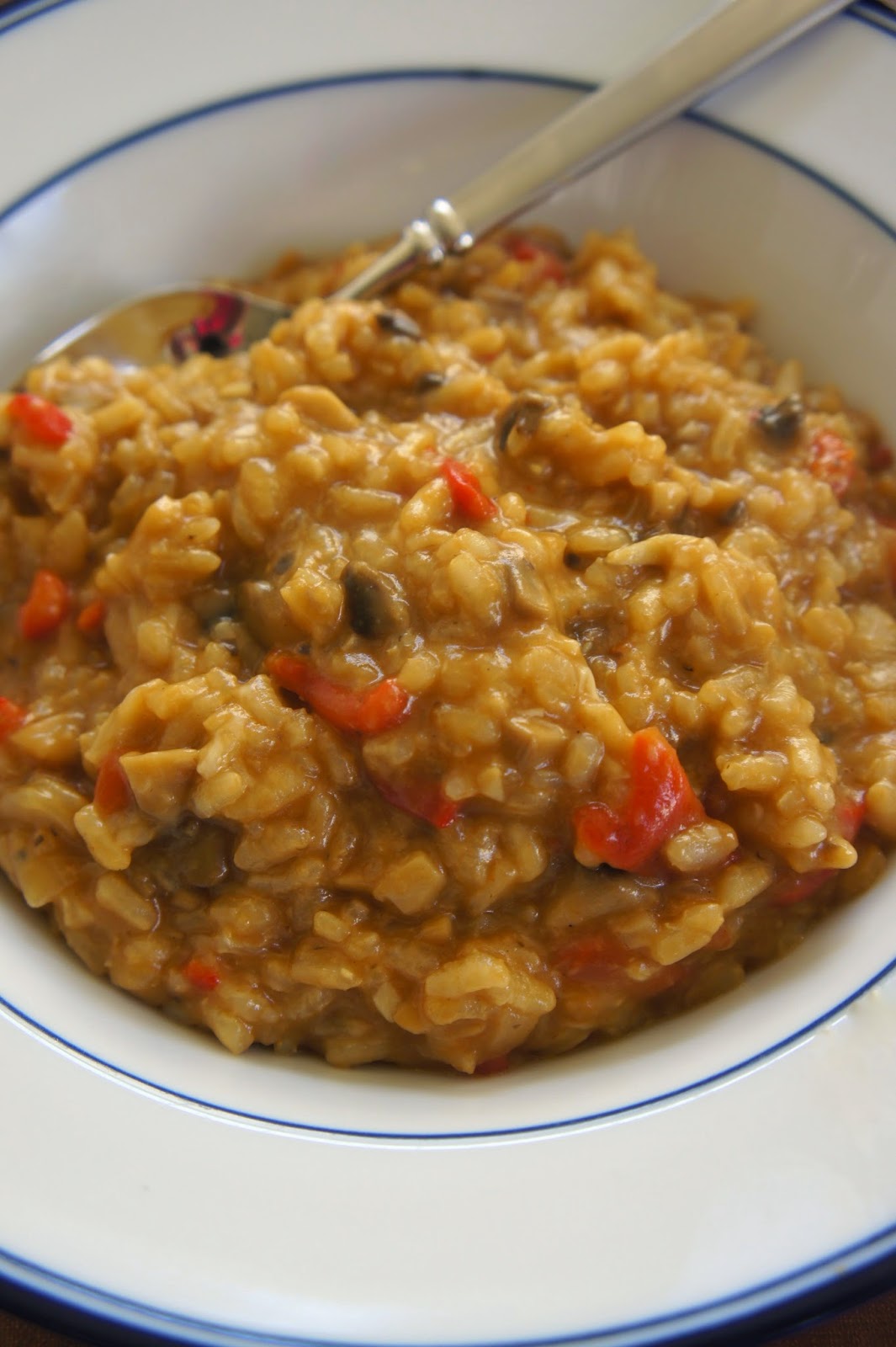 Savory Sweet and Satisfying: Mushroom and Roasted Red Pepper Risotto