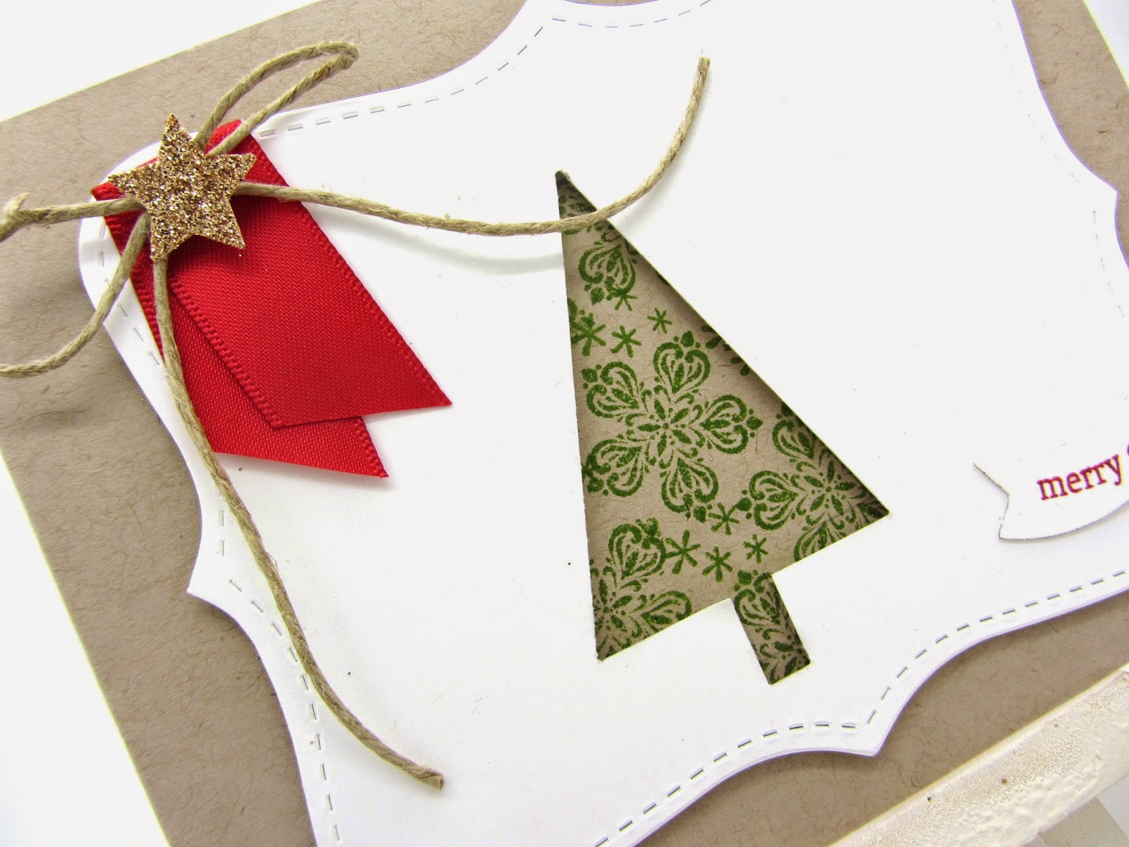 PinkBlingCrafter: A Christmas Tree Card using the Shape Stamping Technique