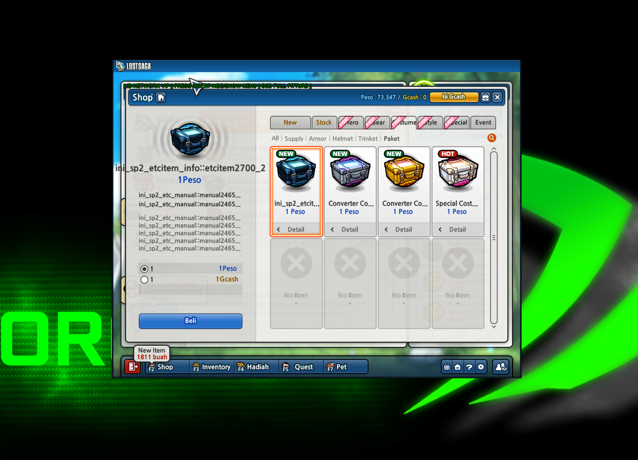 Cheat Lost Saga D3D Menu Full Fitture Version ID-NETWORK VIP (21-22/08 ...