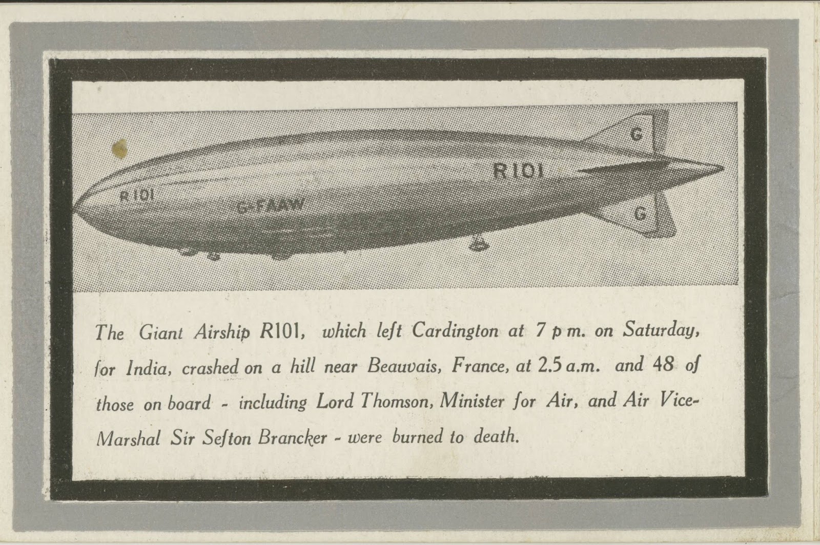 The Tragedy of Airship R101 – Historic Croydon Airport Trust