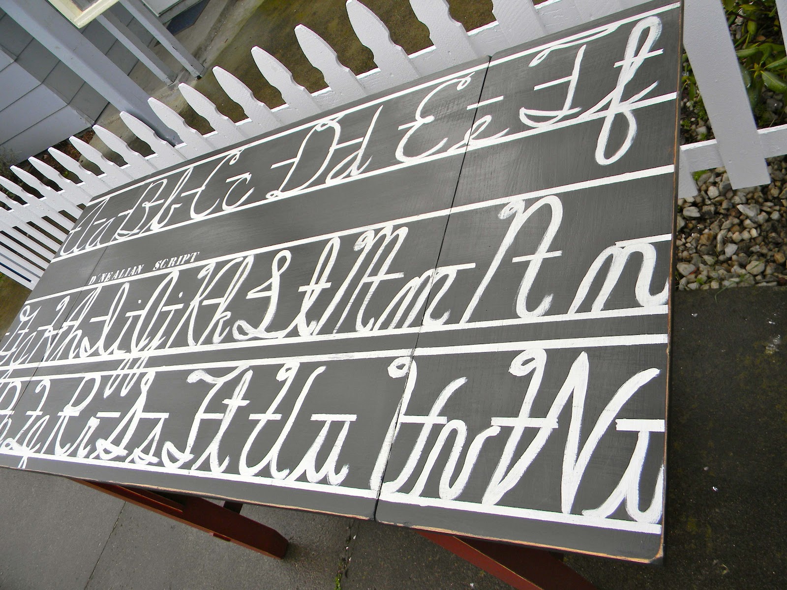 Emily's Up-cycled Furniture: Cursive Alphabet Table